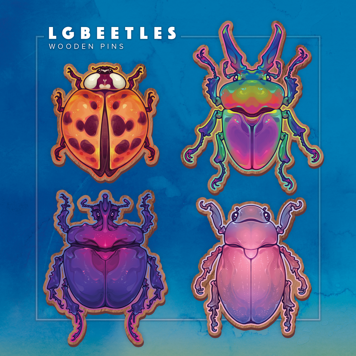 CORVIDAY - LGBEETLE Wooden Pride Pins